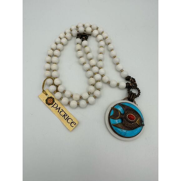 Patrice | Jewelry | Patrice White Jade Blue Howlite Bavarian Glass On ...